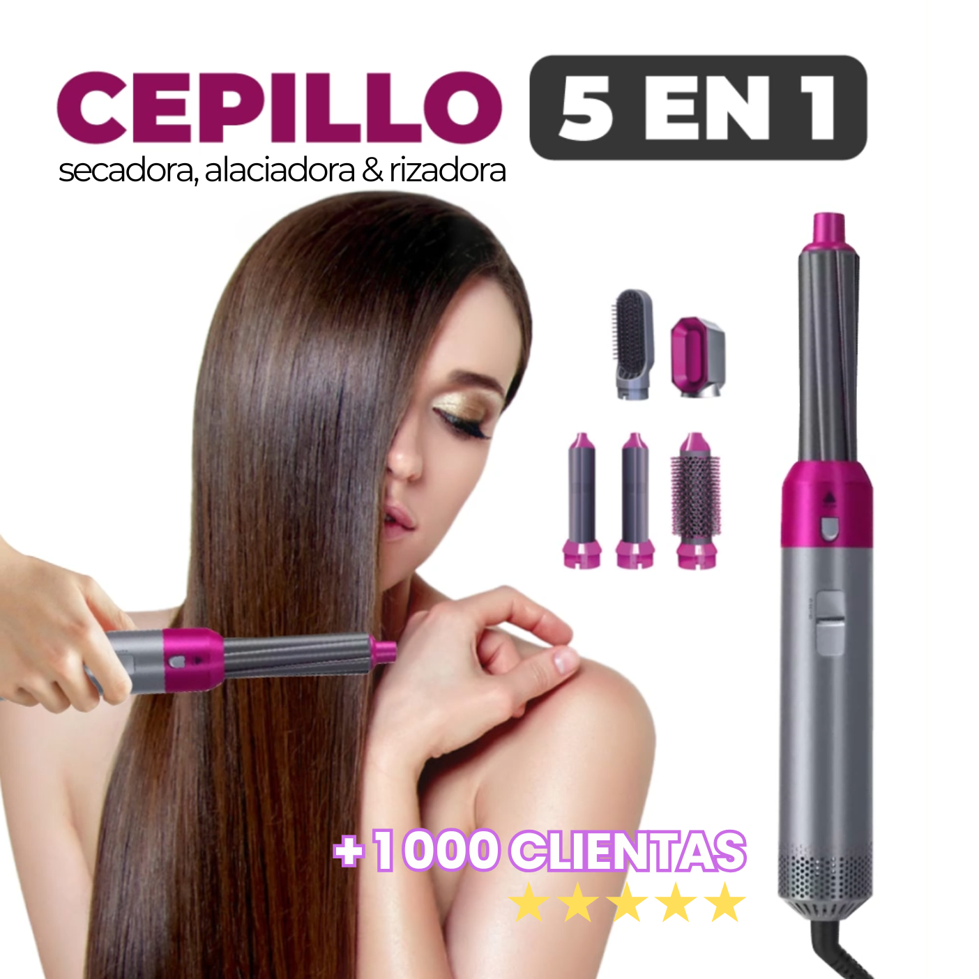 Secadora & Cepillo Multifuncional para cabello 5 en 1 - SuperStyler Pr ...